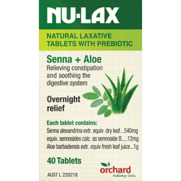 Shop Nulax Natural Laxative Tablets with Prebiotic Senna and Aloe 40 ...