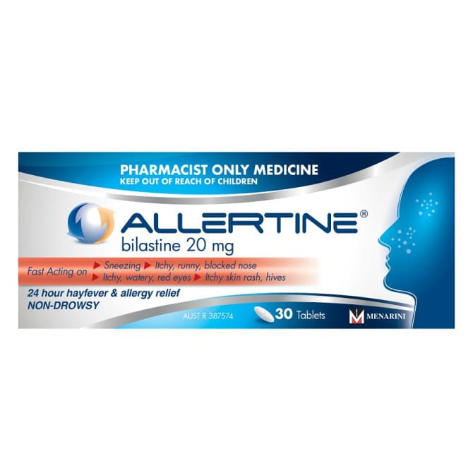 Shop Allertine Bilastine 20mg 30 Tablets S3 Online
