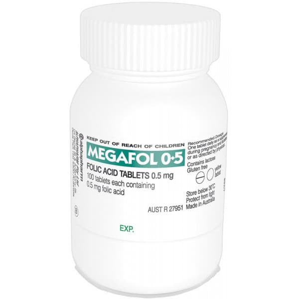 Buy Megafol Folic Acid 0.5mg Online Chemist Australia