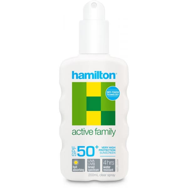 Shop Hamilton Active Family Sunscreen SPF50 Plus Spray 200ml Online