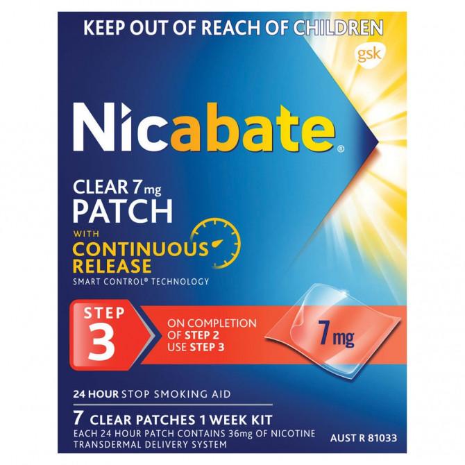 Shop Nicabate Clear Patches 7mg 7 Patches Online