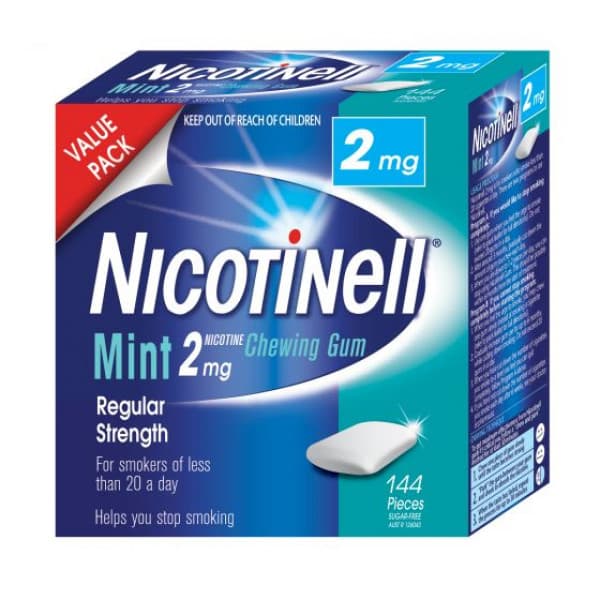 Buy Nicotinell Mint Nicotine Chewing Gum 2mg Regular Strength 144 ...