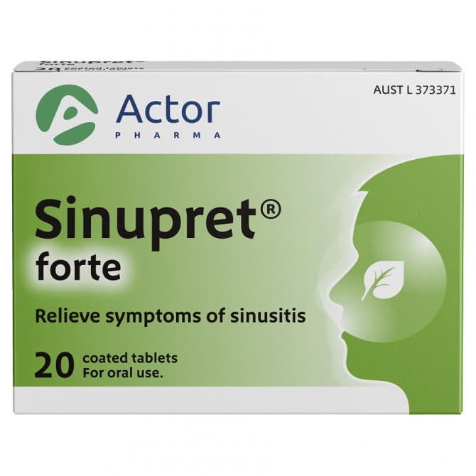Shop Sinupret Forte Coated 20 Tablets Online