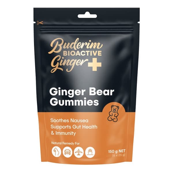Buy Buderim Bioactive Ginger Plus Ginger Bear Gummies 150g Online
