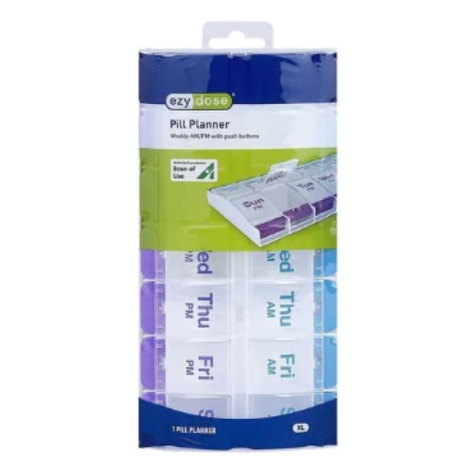 Shop Ezy Dose 7 Day AM/PM Push Button Pill Reminder Extra Large Online