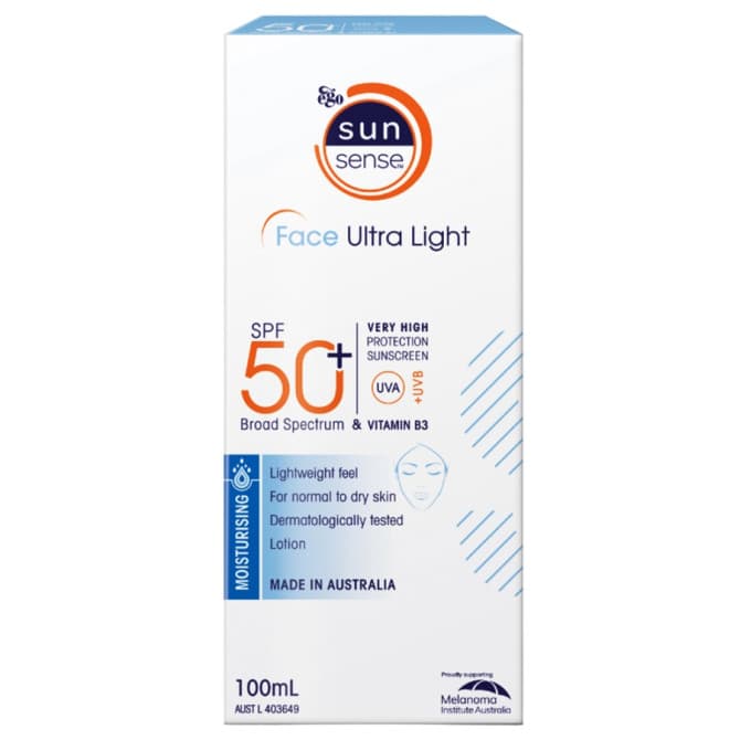 Shop Ego Sunsense Face Ultra Light SPF 50 plus Sunscreen 100ml Online