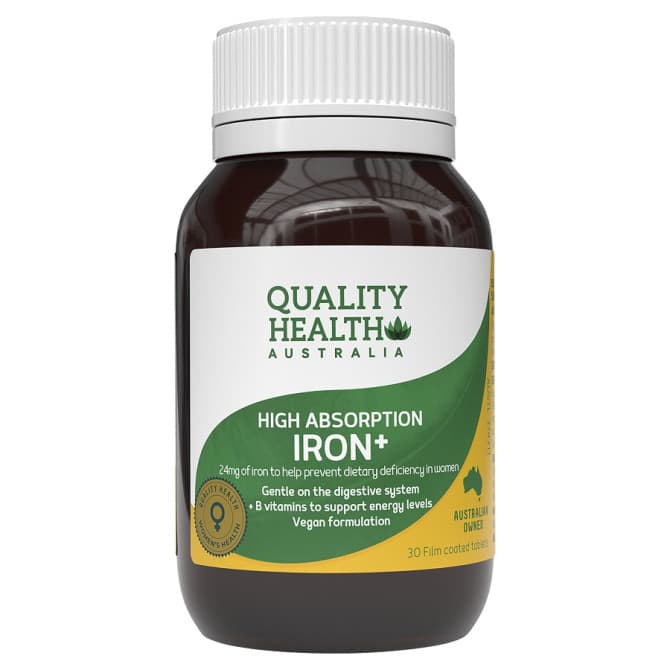 Shop Quality Health Australia High Absorption Iron Plus 30 Tablets Online