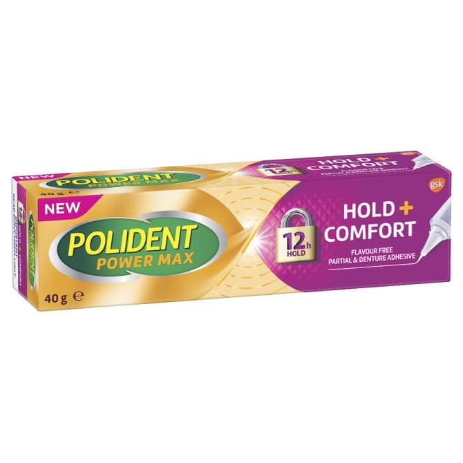 Buy Polident Max Hold plus Comfort Partial and Denture Adhesive 40g Online