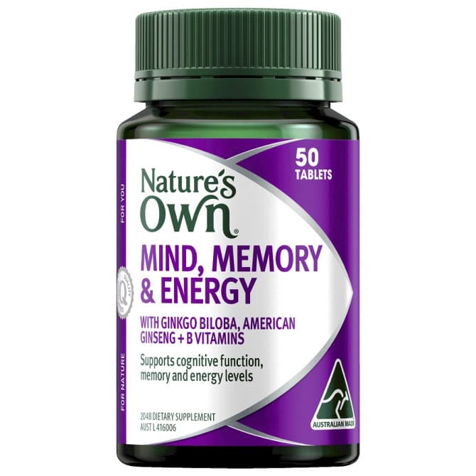 Shop Natures Own Mind Memory and Energy 50 Tablets Online