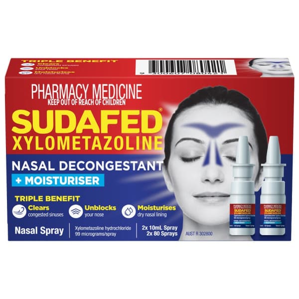 Shop Sudafed Xylo Nasal Decongestant Spray Twin Pack 10ml Online