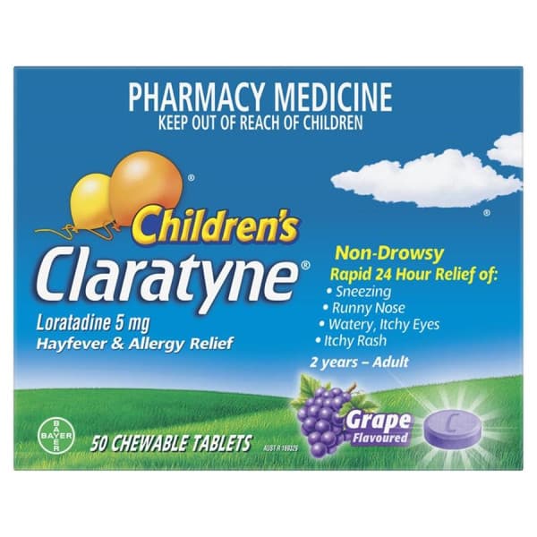 Shop Childrens Claratyne Grape Chewable Tablet 50 Online