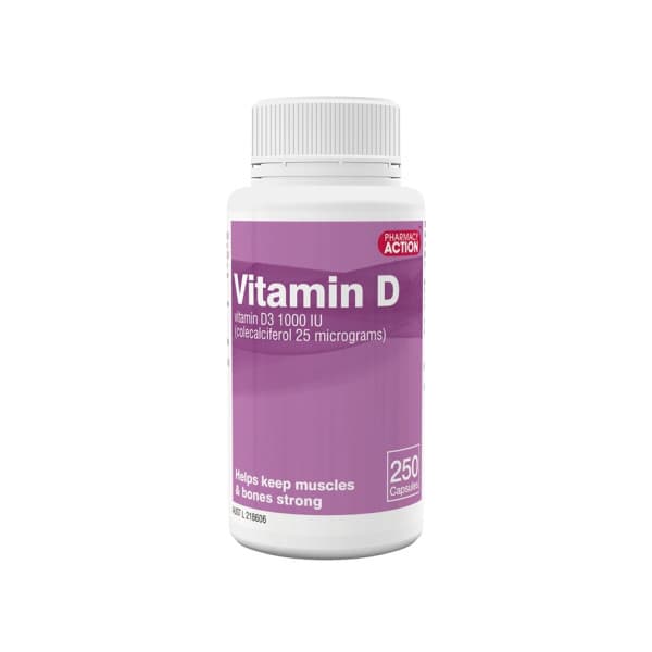 Shop Pharmacy Action Vitamin D Capsules 250 Online