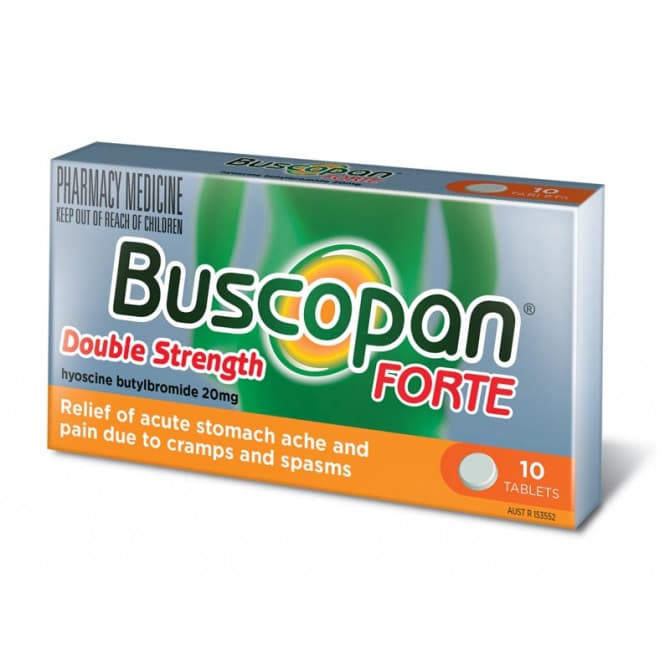 Shop Buscopan Forte Double Strength 20mg 10 Tablets Online