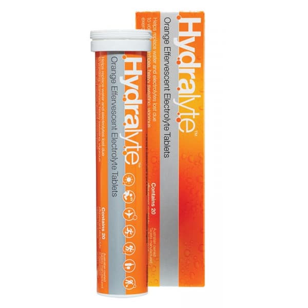 Shop Hydralyte Electrolyte Orange Flavoured 20 Effervescent Tablets Online
