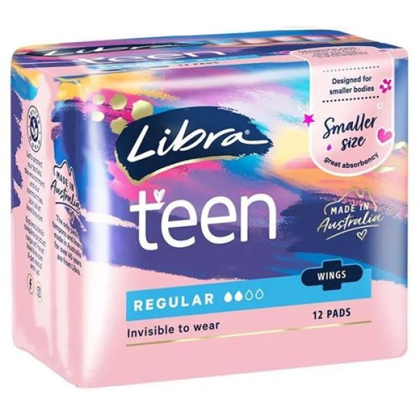 Buy Libra Teen Pads Regular with Wings 12 pack Online