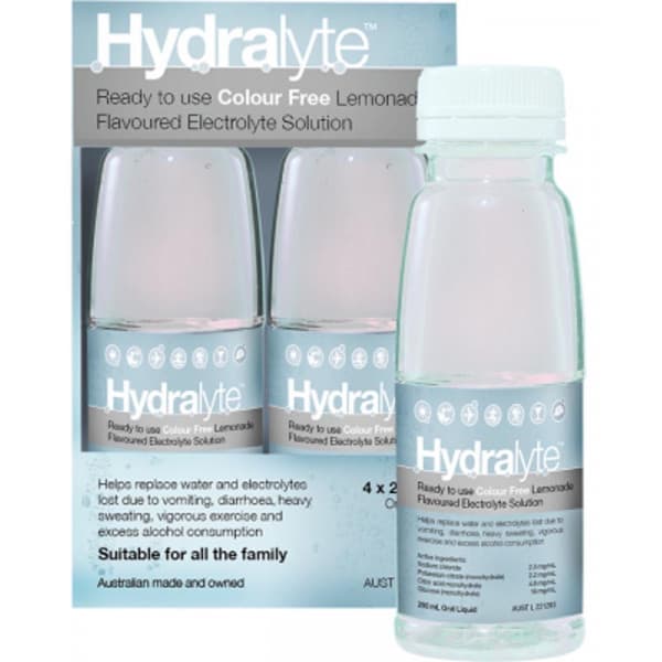 Shop Hydralyte Electrolyte Solution Lemonade 4 x 250ml Online