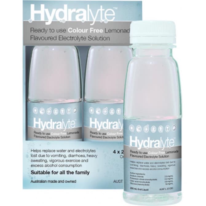Shop Hydralyte Electrolyte Solution Lemonade 4 x 250ml Online