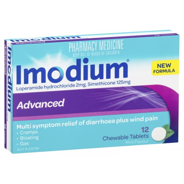 Shop Imodium Advanced 2mg Chewable Tablets 12 Online