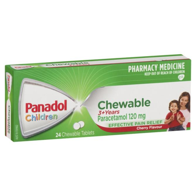 Shop Panadol Children Chewable Tablets 3 Plus Years Cherry Flavour 24 ...