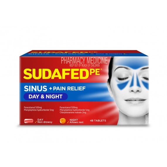 Buy Sudafed PE Sinus Day & Night Relief 48 Tablets Online