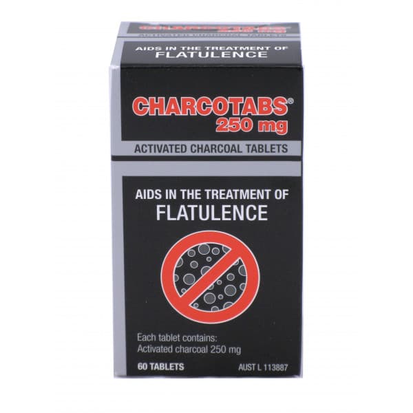 Shop Charcotabs Activated Charcoal 250mg 60 Tablets Online