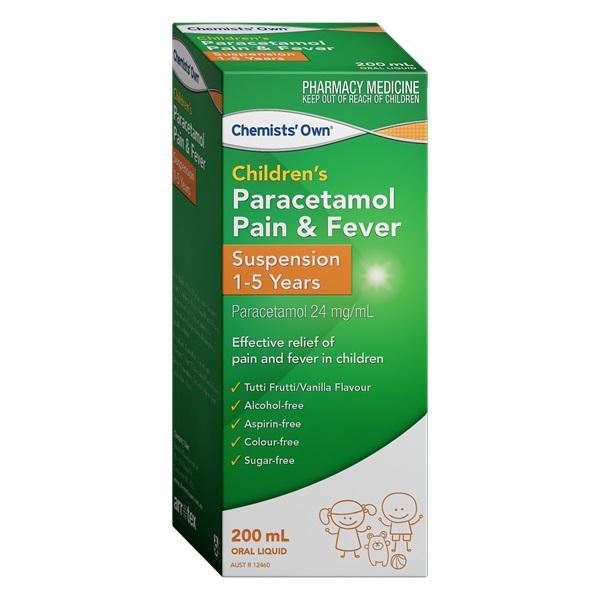 Shop Chemists Own Children Paracetamol 1 to 5 Years Suspension 200ml Online