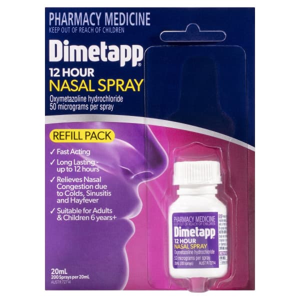 Buy Dimetapp 12 Hour Nasal Spray Refill 20ml Online | Chemist Australia