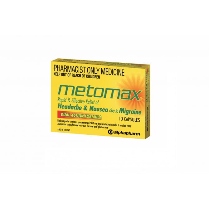 Shop Metomax 10 Capsules 5mg/500mg (S3) Online