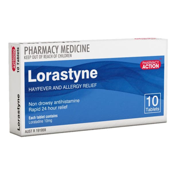 Buy Pharmacy Action Lorastyne 10mg 10 Tablets Online